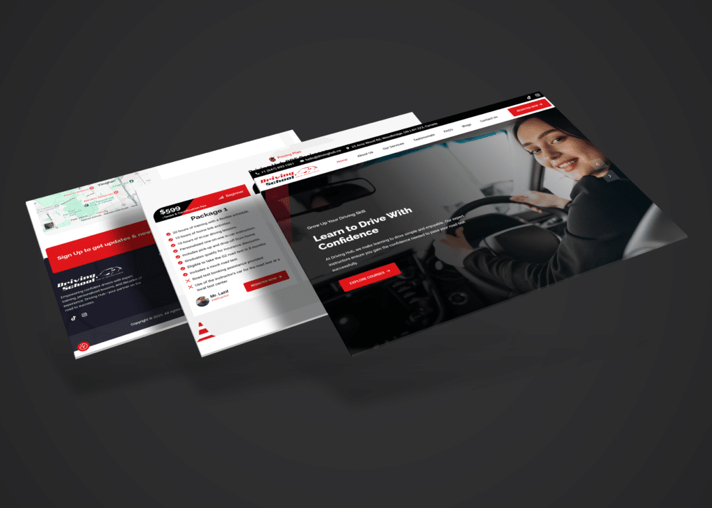 Driving Hub A modern, user-friendly website designed.